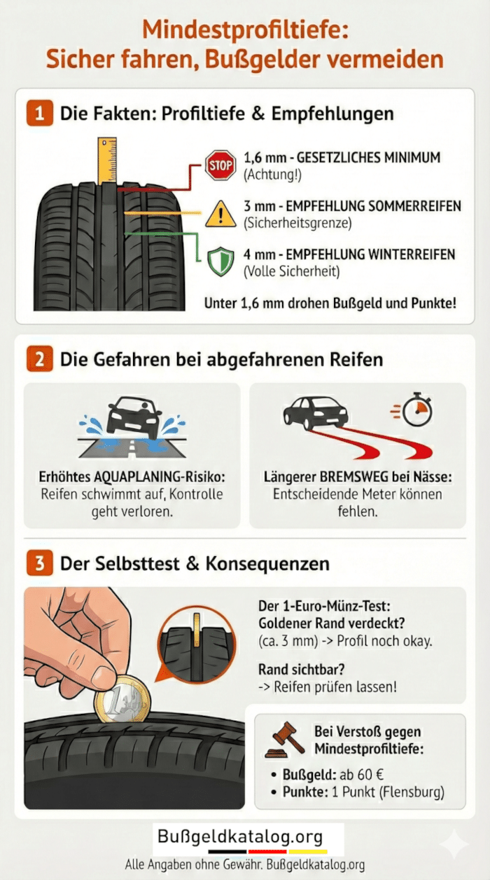 Mindestprofiltiefe von Reifen - Gesetzliche Profiltiefe 2026